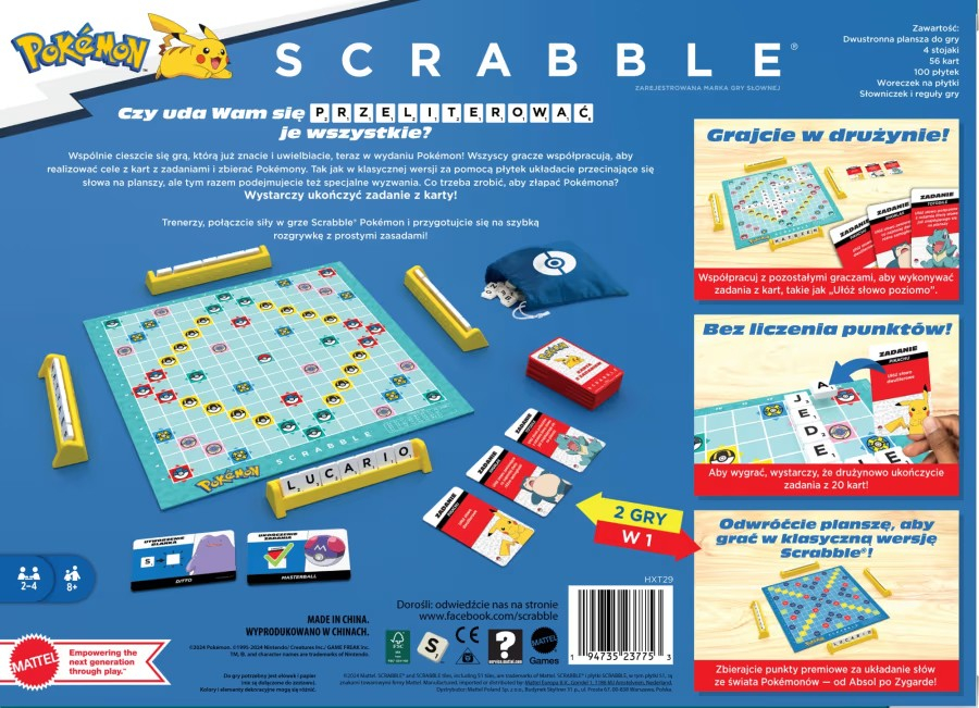 Gra Scrabble Pokemon Mattel HXT29 - E-DOMUS