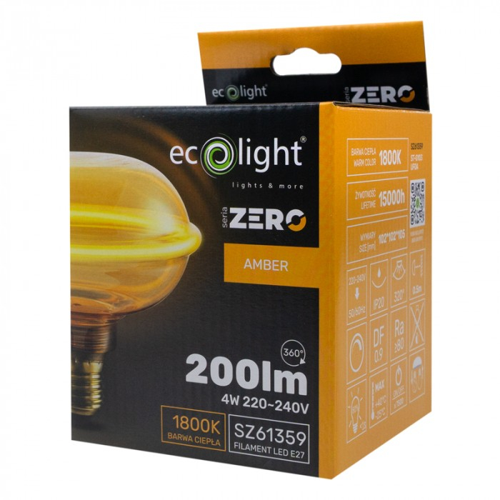 Żarówka LED SERIA ZERO 4W 200lm E27 G103 Amber Eco Light SZ61359 - E-DOMUS